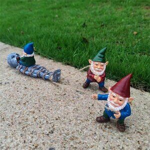 Accents | Garden Gnomes With Alien Figurine Polyresin Naughty Gnome ...